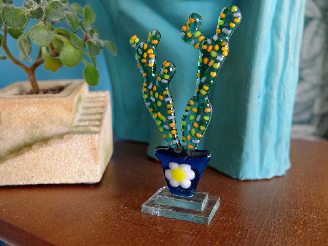 Glass Cactus Figurne Cactus Lovers Gift Cute Cactus Gift - Etsy