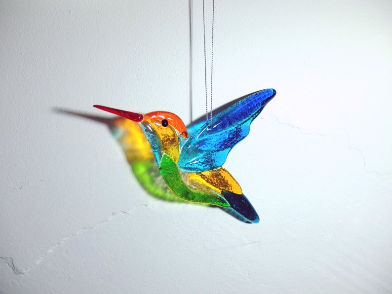Hummingbird Glass Suncatcher Hummingbird Gift Bird Lover - Etsy