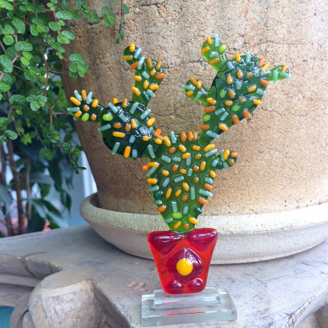 Glass Cactus Figurine Cactus Lovers Gift Tropical Plant Art - Etsy