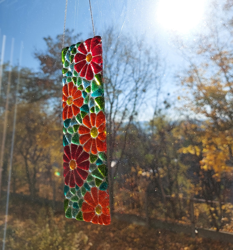 Fused Glass Flower Suncatcher Flower Art Glass Glass - Etsy