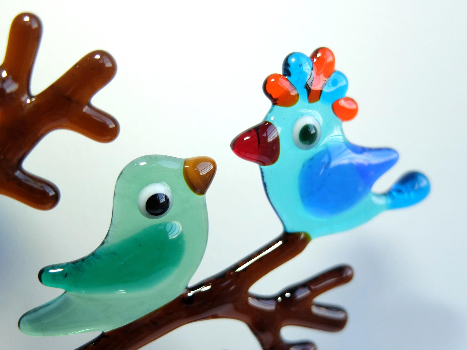 Fused Glass Tree With Birds Color Glass Birds Glass - Etsy