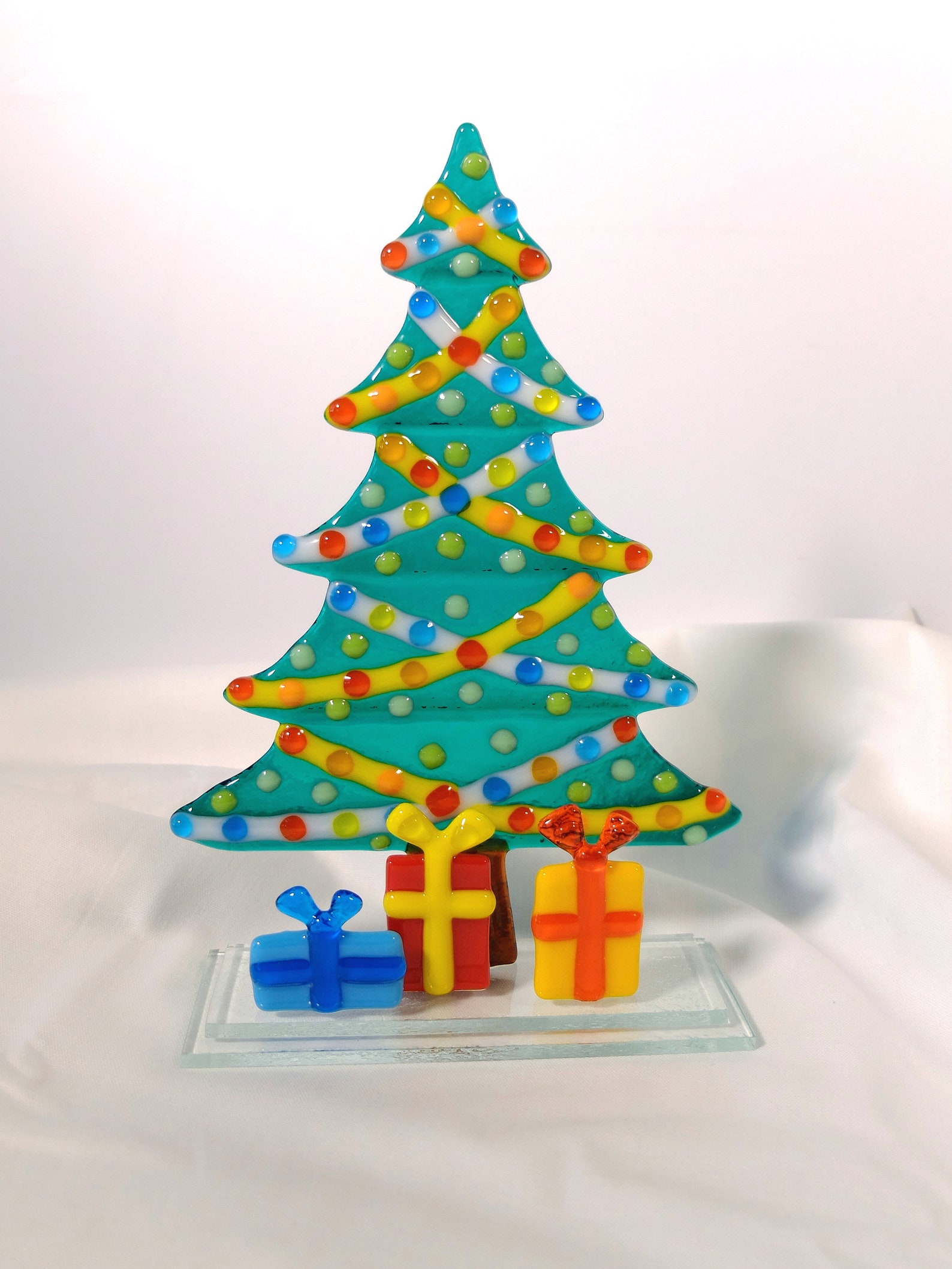 Glass Christmas Tree With Gifts Gift for Family Present - Etsy