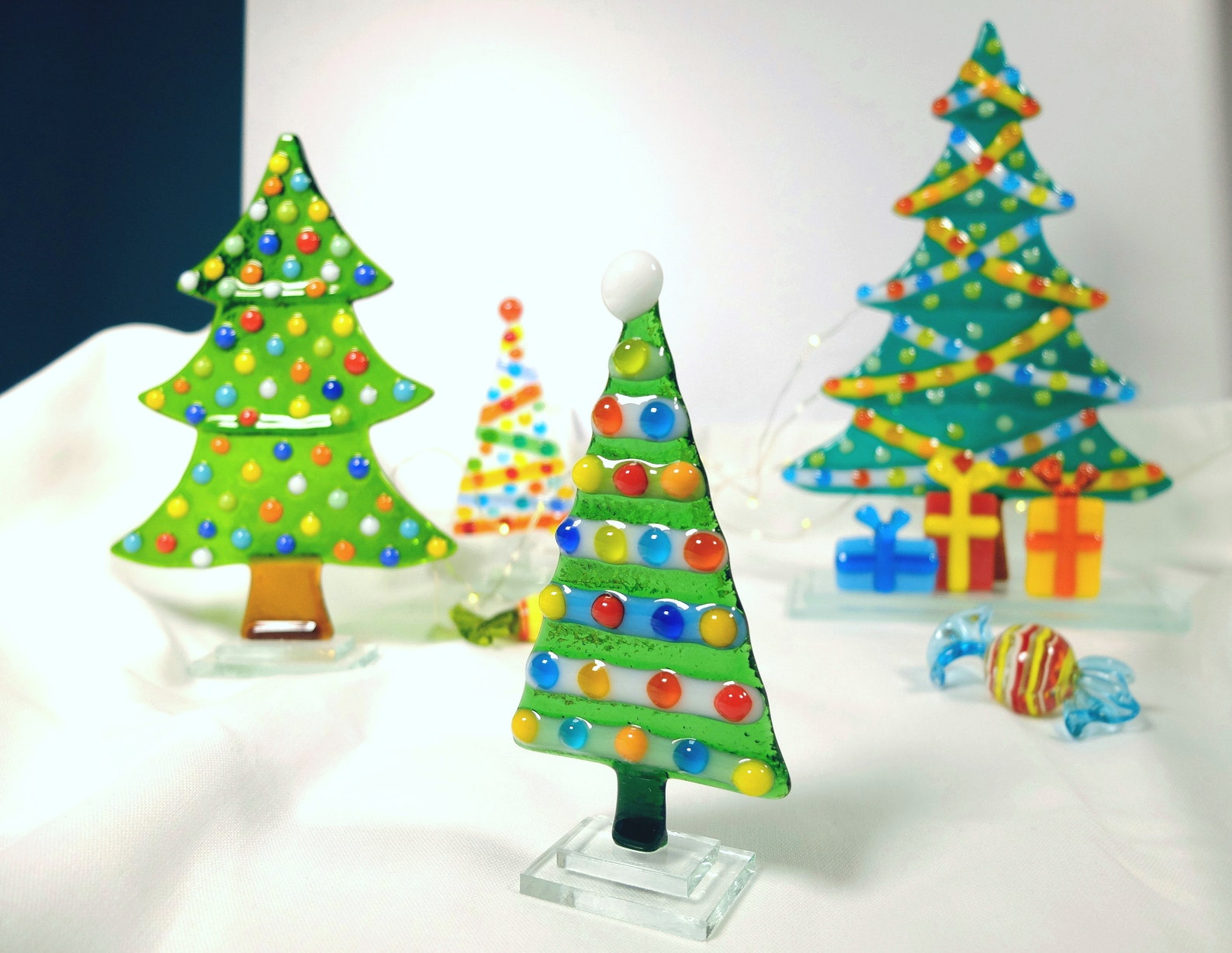 Mini Christmas Tree Glass Christmas Tree Christmas Ornament - Etsy