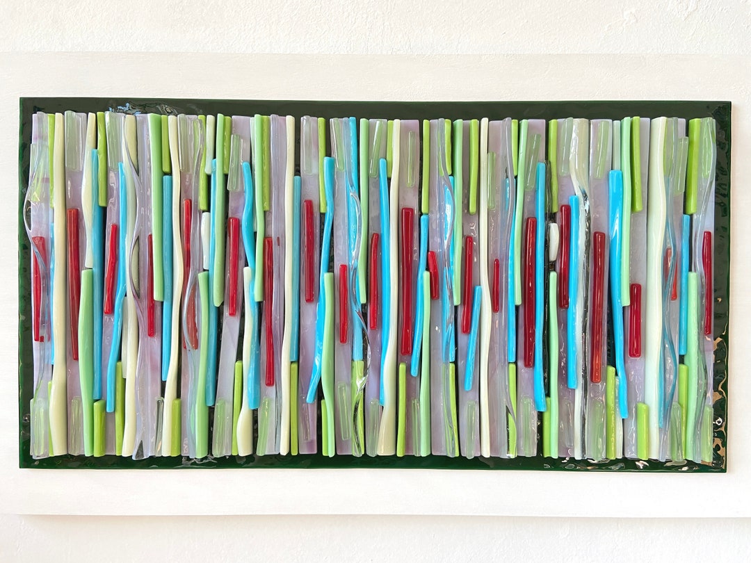 Fused Glass Wall Art: Abstract 3D Modern Art (9.84 X 16.93 In) - Etsy