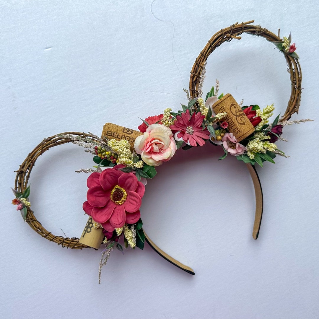 Food and Wine Inspired Floral Vine Mouse Ear With Wine Corks - Etsy