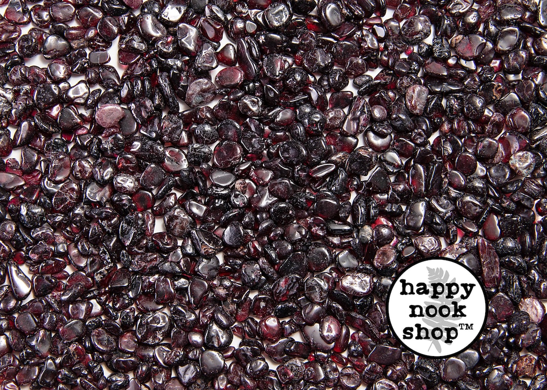 Garnet Crystal Chips, TUMBLED Healing Gemstones, New Age Polished Semi ...
