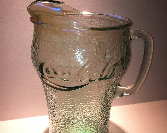 Vintage COCA COLA Green Glass Pitcher Indiana Glass - Etsy
