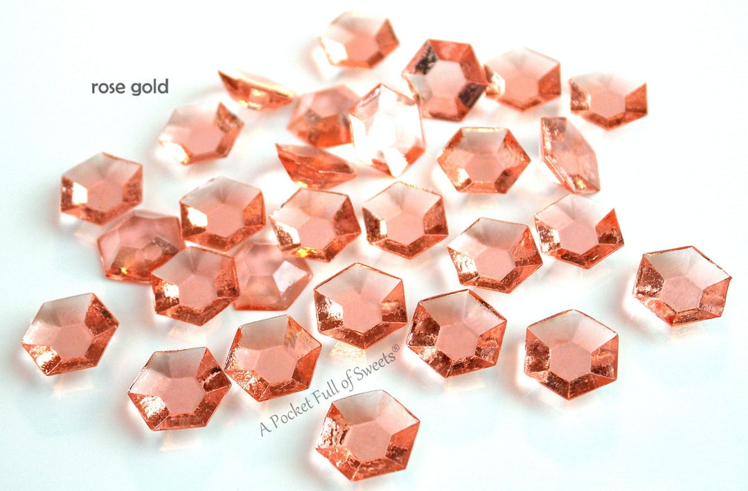 Rose Gold Cake Decorations Edible Diamonds Sugar Gems - Etsy