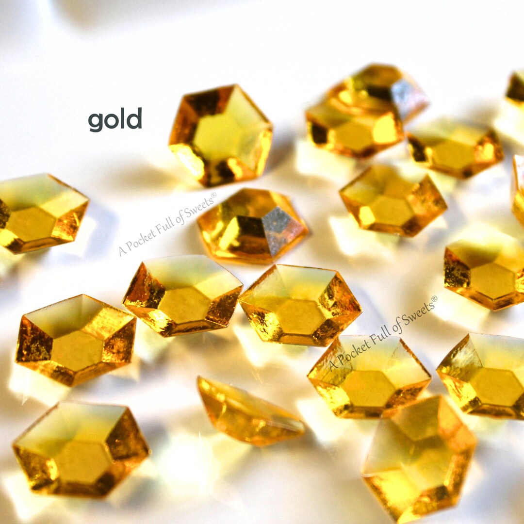 Sugar Gems for Cake, Golden Anniversary Cake Topper, Decorations, Sugar ...