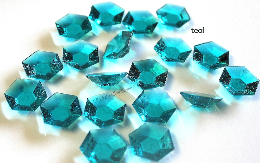 Bling Cake Topper, Sugar Gems, Sugar Diamonds, Teal Cake Decor, Mermaid ...
