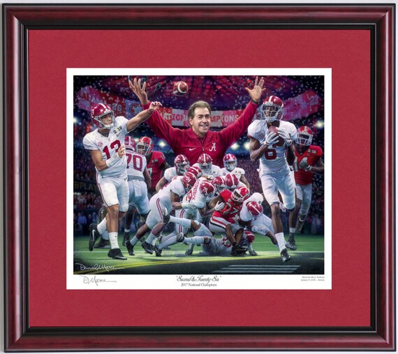 Alabama Football Daniel Moore Sports Art Framed Print | Etsy