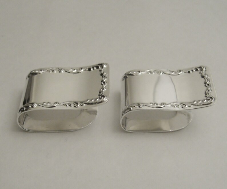 Set of 2 S.kirk & Son Sterling Silver Napkin Clips Holders 27 - Etsy
