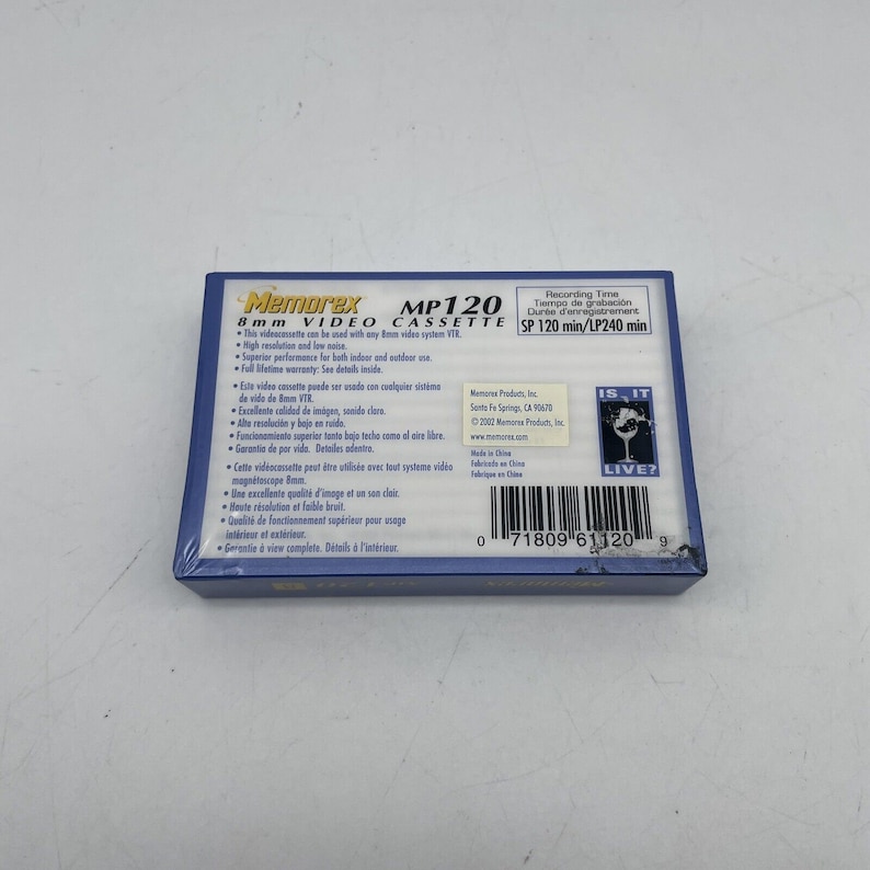 MEMOREX 8mm MP 120 Camcorder Video Cassette - Etsy