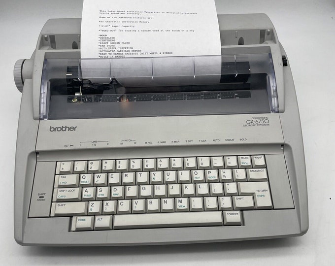 Brother Correctronic GX-6750 Portable Electronic Typewriter No Key ...