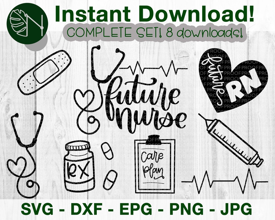 Future Nurse Clipart PNG Set - Digital Download, Available as a Set or ...