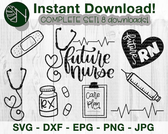 Future Nurse Clipart PNG Set Digital Download Available as | Etsy