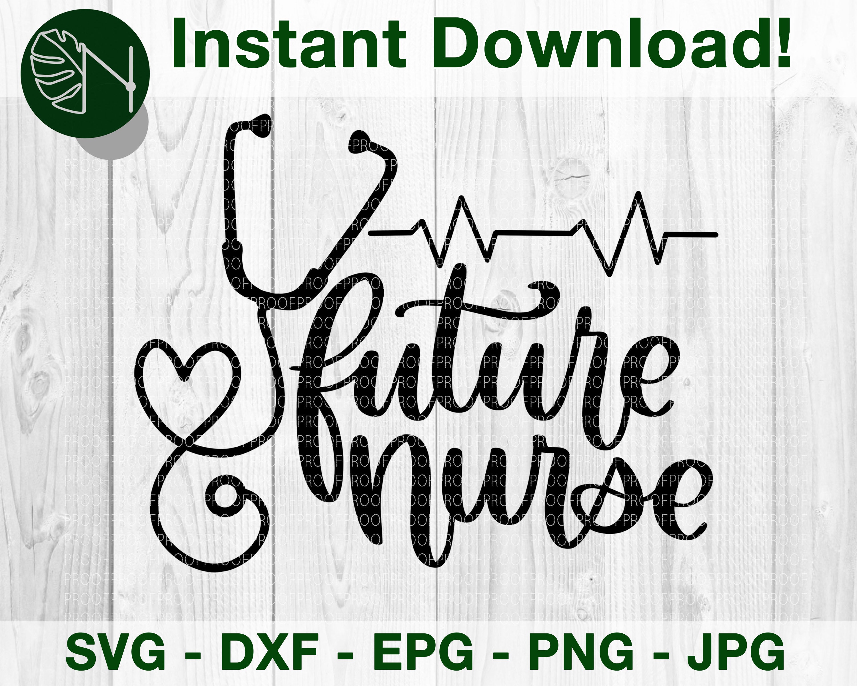 Future Nurse RN Digital Download SVG PNG Dxf Jpeg Eps | Etsy