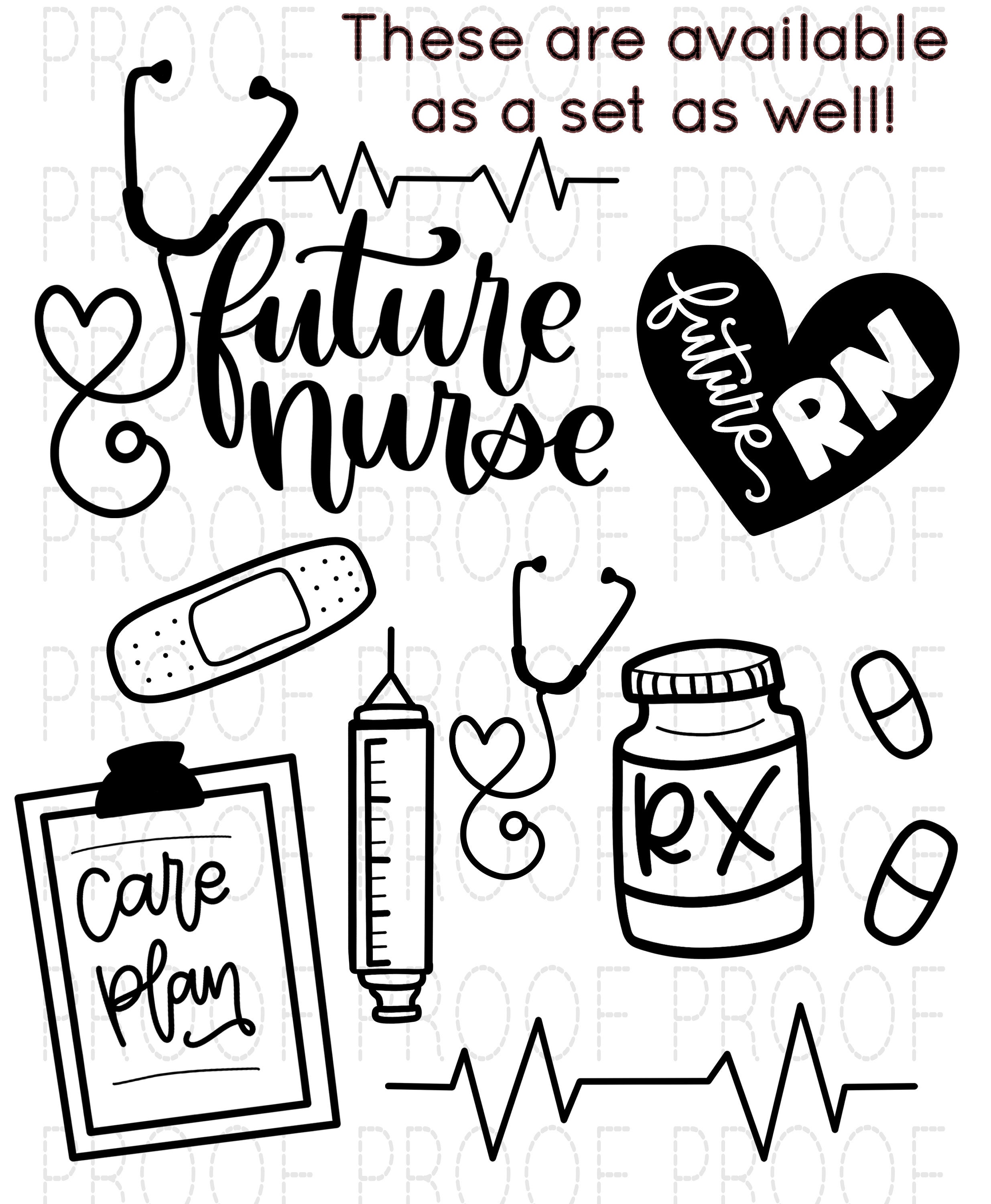 Future Nurse RN Digital Download SVG PNG Dxf Jpeg Eps | Etsy