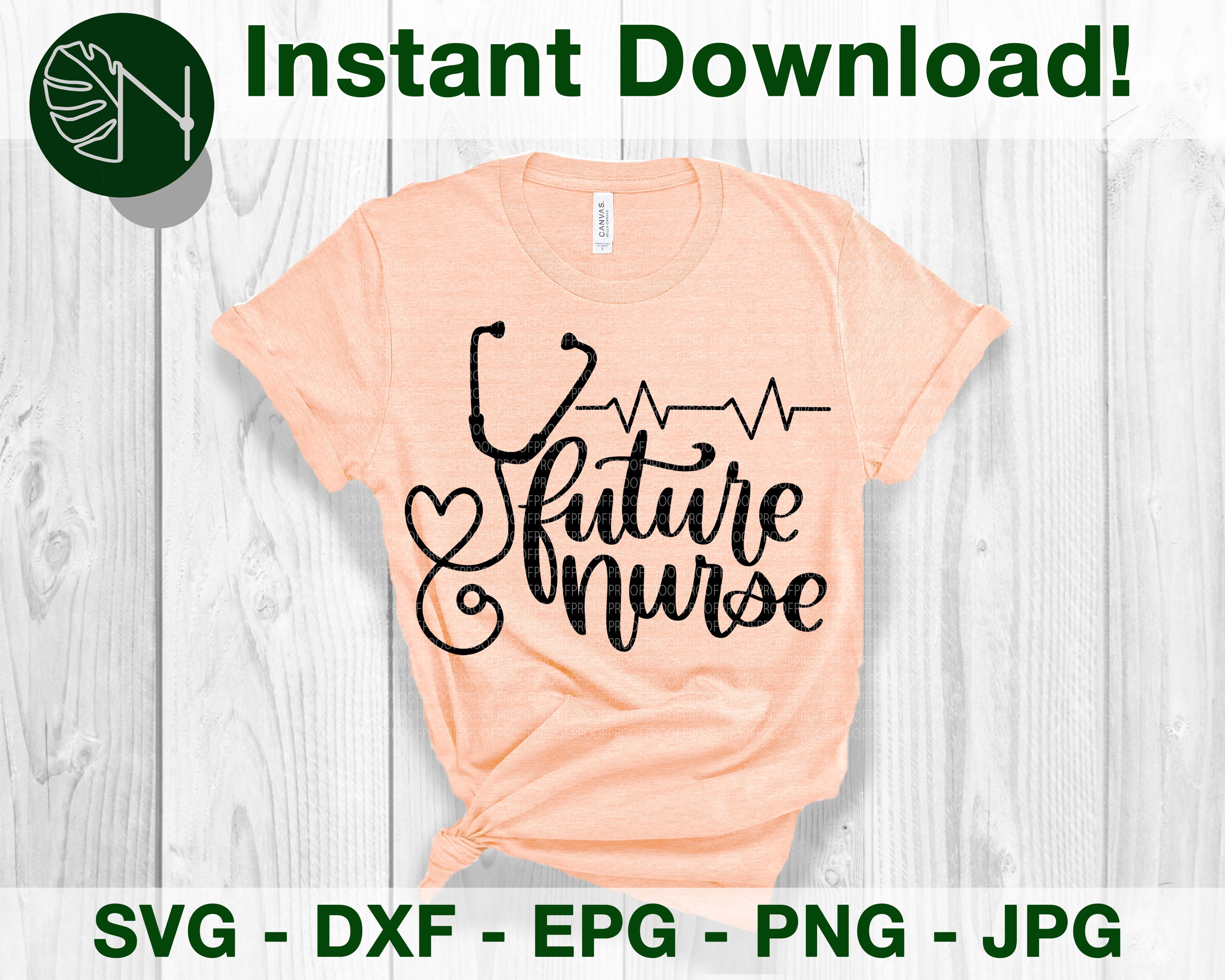 Future Nurse RN Digital Download SVG PNG Dxf Jpeg Eps | Etsy