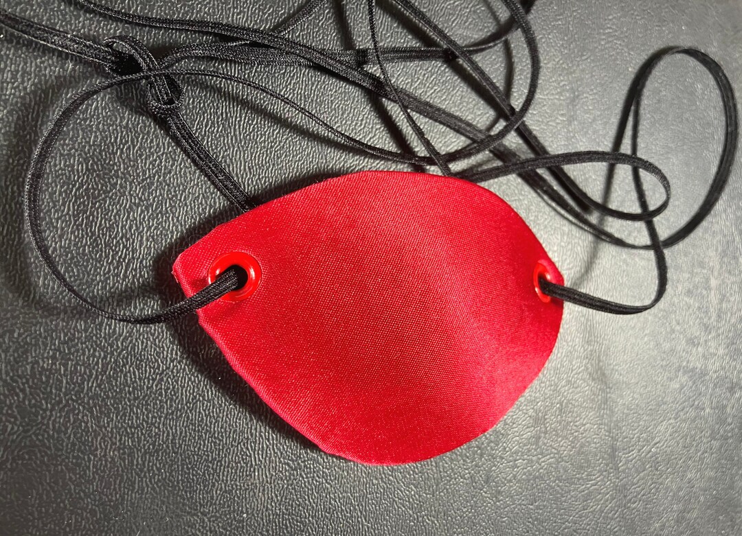 Red Eye Patch, Red Satin and Flexible Leather Pirate Eye Patch - Etsy
