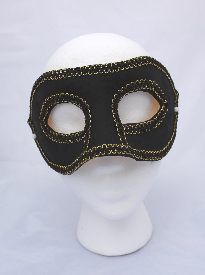 Black Brocade Mask Black Satin Brocade Masquerade Mask With - Etsy