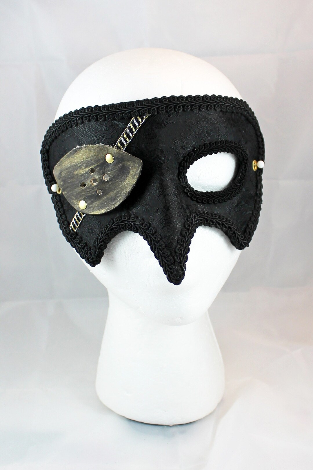 Pirate Mask, Satin Brocade Over Leather Pirate Masquerade Ball Mask ...