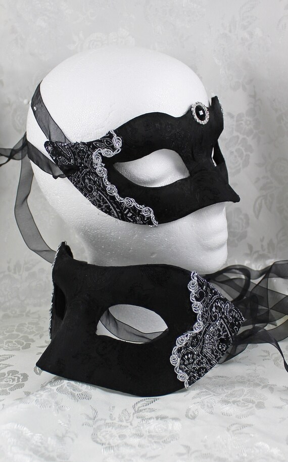 Masquerade Mask Set Couples Matching Black and Silver - Etsy