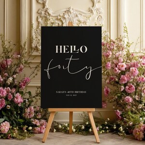 Hello Forty Welcome Sign Template, Hello 40 Welcome Poster, 40th Sign ...