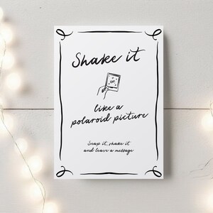 Polaroid Wedding Sign, Snap It Shake It 5x7" or 8x10" Photo Guestbook ...