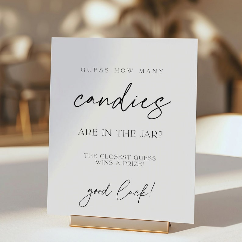 Guess the Candies Game: Baby Shower Sign & Cards (canva Template) - Etsy