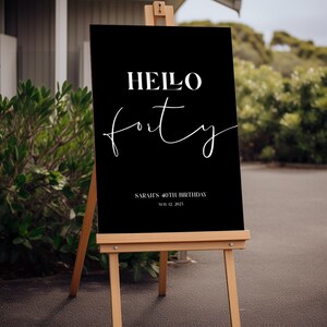 Hello Forty Welcome Sign Template, Hello 40 Welcome Poster, 40th Sign ...