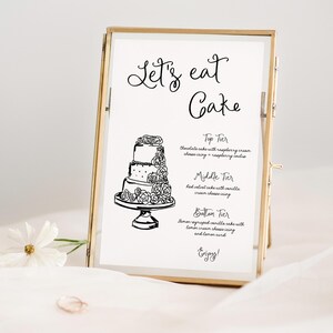 Whimsical Wedding Cake Menu Sign Template, Wedding Cake Dessert Menu ...