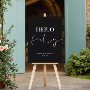 Hello Forty Welcome Sign Template, Hello 40 Welcome Poster, 40th Sign ...