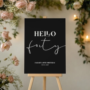 Hello Forty Welcome Sign Template, Hello 40 Welcome Poster, 40th Sign ...