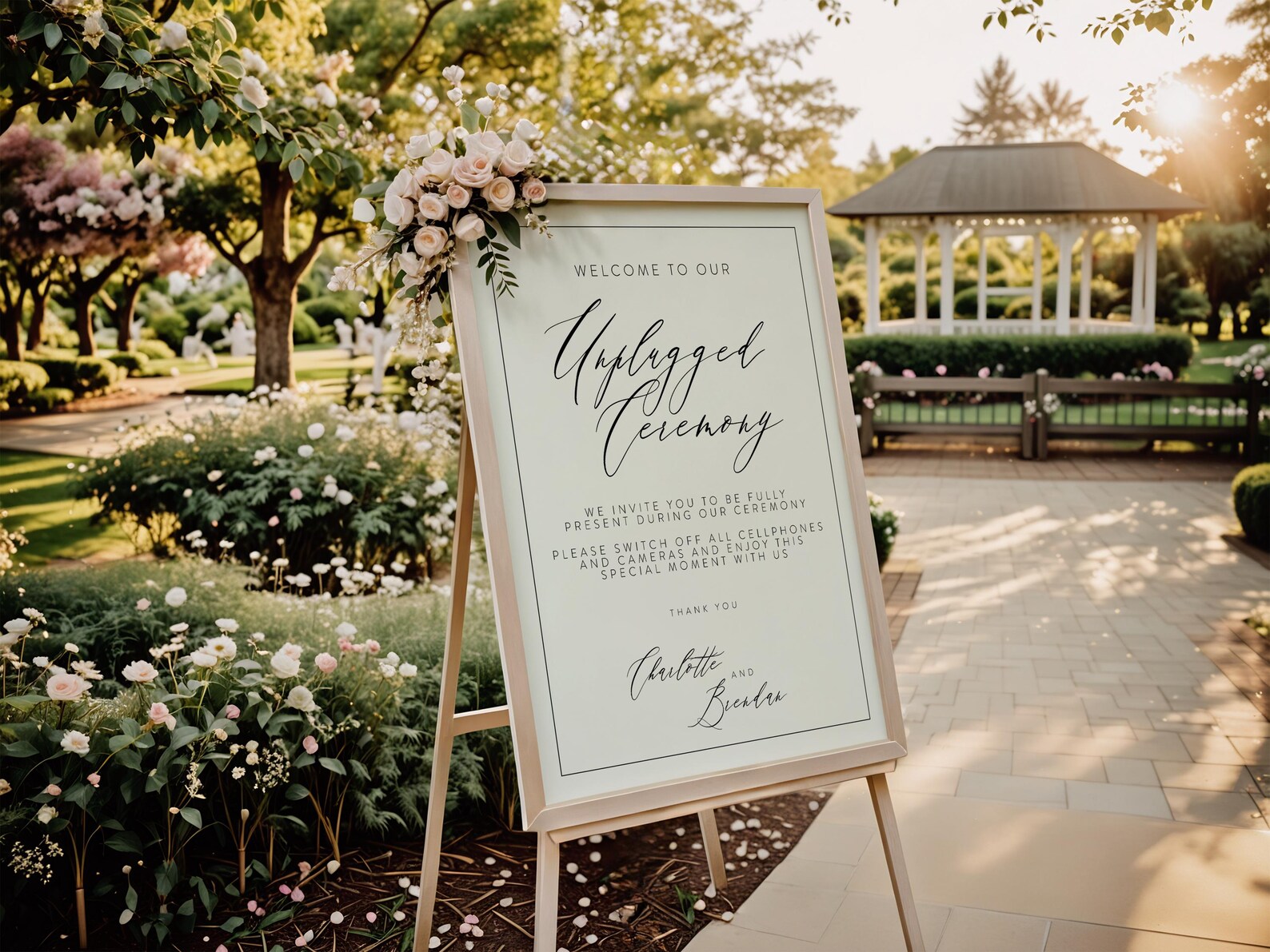 Script Printable Unplugged Ceremony Sign, Wedding Welcome Sign Template ...