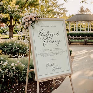 Script Printable Unplugged Ceremony Sign, Wedding Welcome Sign Template ...