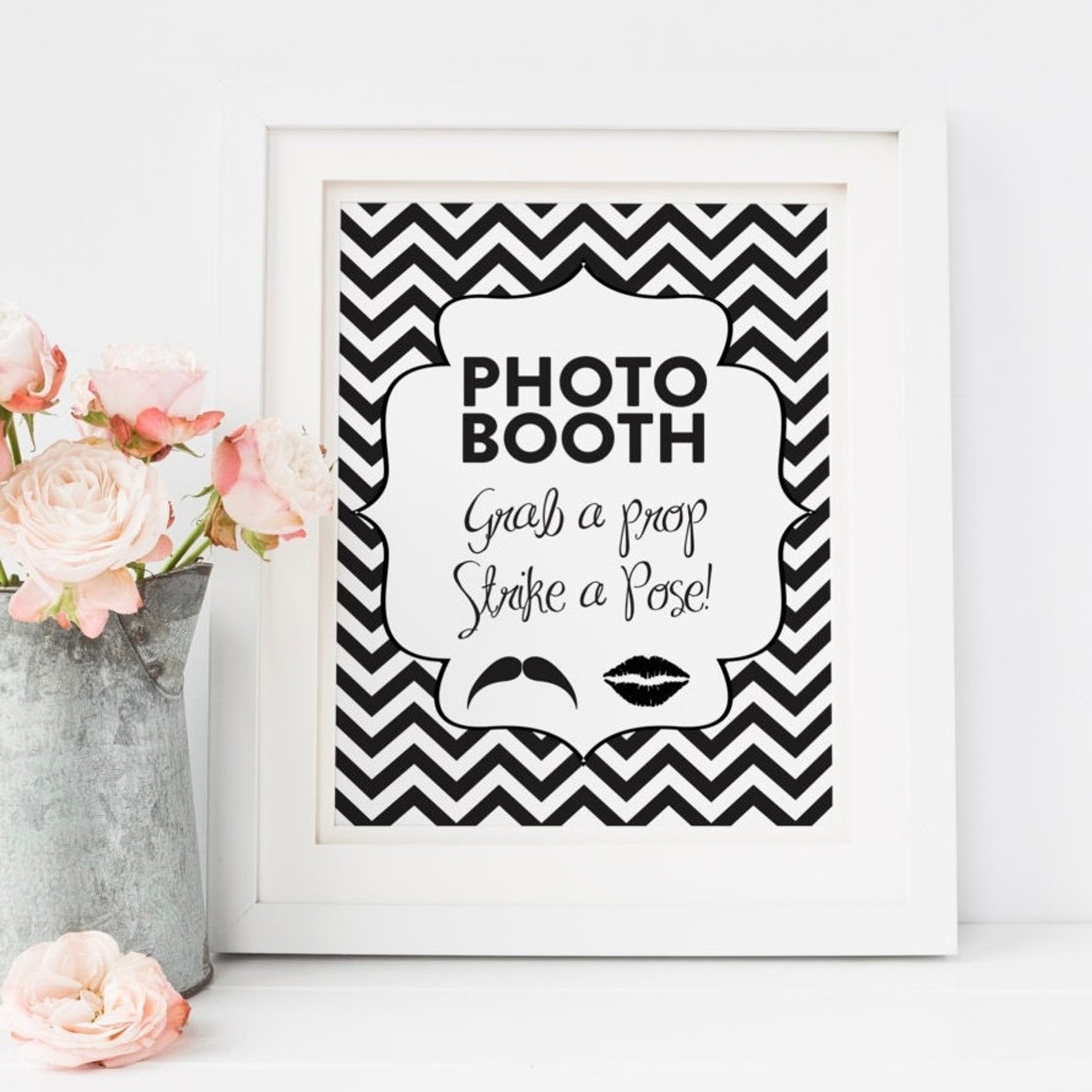 INSTANT DOWNLOAD Chevron Photo Booth Sign DIY Wedding Poster Printable ...