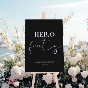 Hello Forty Welcome Sign Template, Hello 40 Welcome Poster, 40th Sign ...