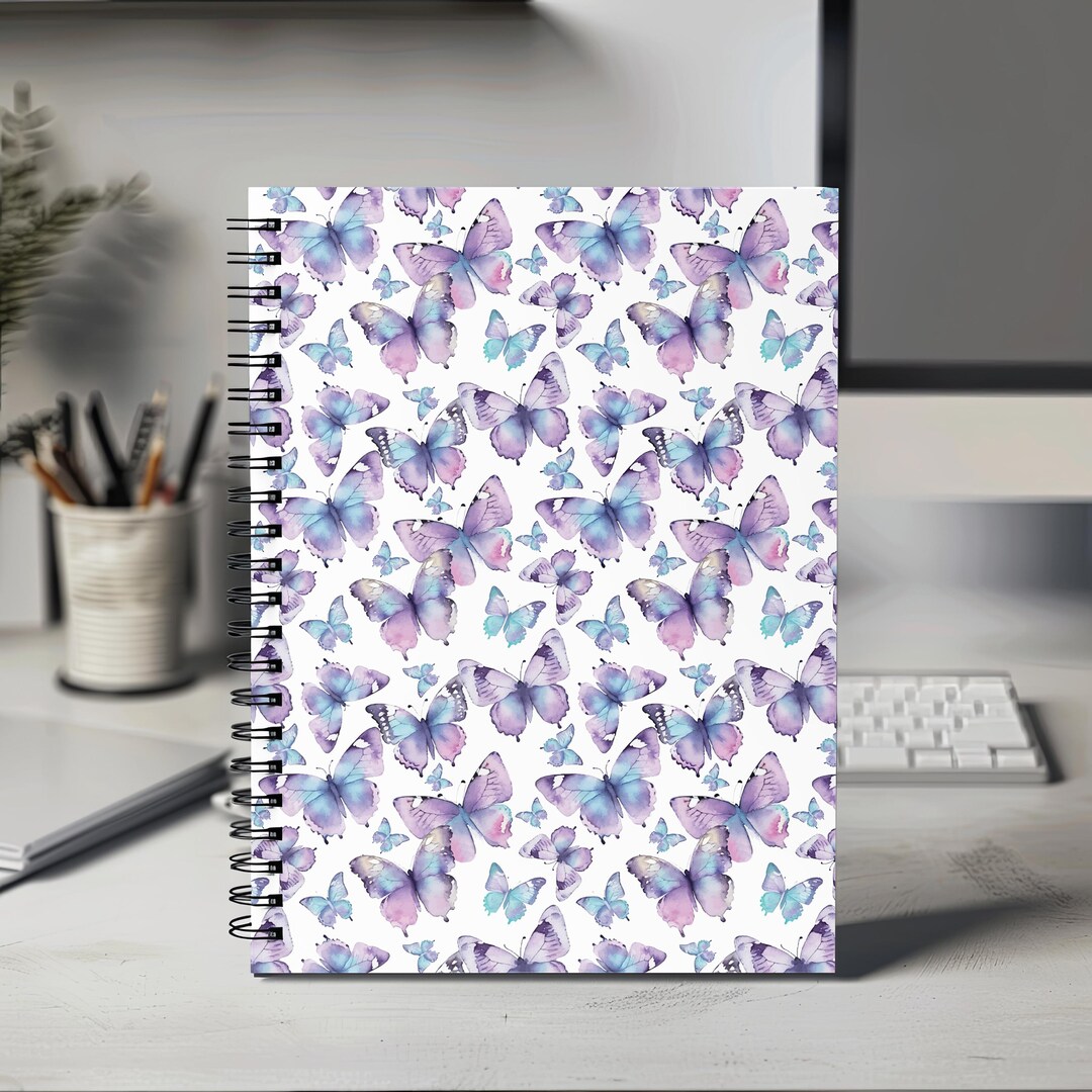 Purple Butterfly Spiral Notebook: Ruled Line Journal - Etsy