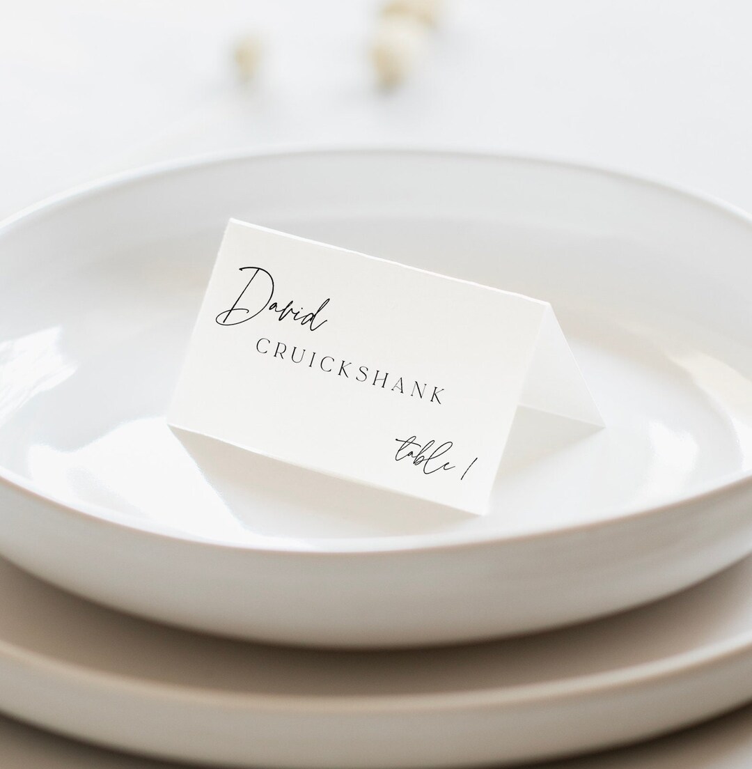 Printable Place Card Template, Minimalist Wedding Place Card, Printable ...