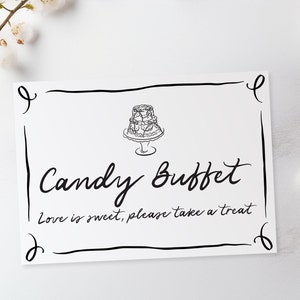 Candy Buffet Printable Sign 8x10 DIY Wedding, Love is Sweet Please Take ...