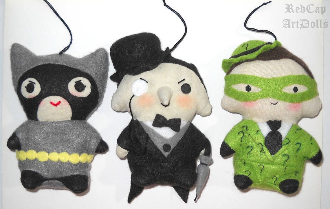 Catwoman Riddler Penguin Batman Villains Plushie DC Comics | Etsy