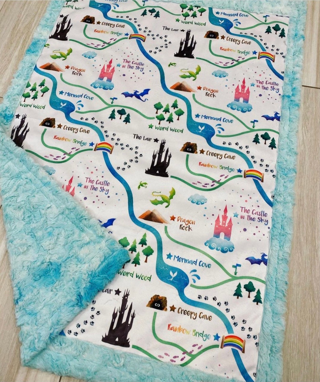 Fairy Tale Map Minky Blanket - Etsy