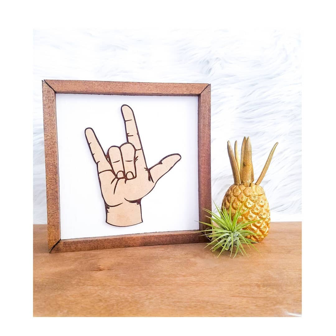 I Love You Sign Language Wood Sign // Sign Language // I Love You Sign ...