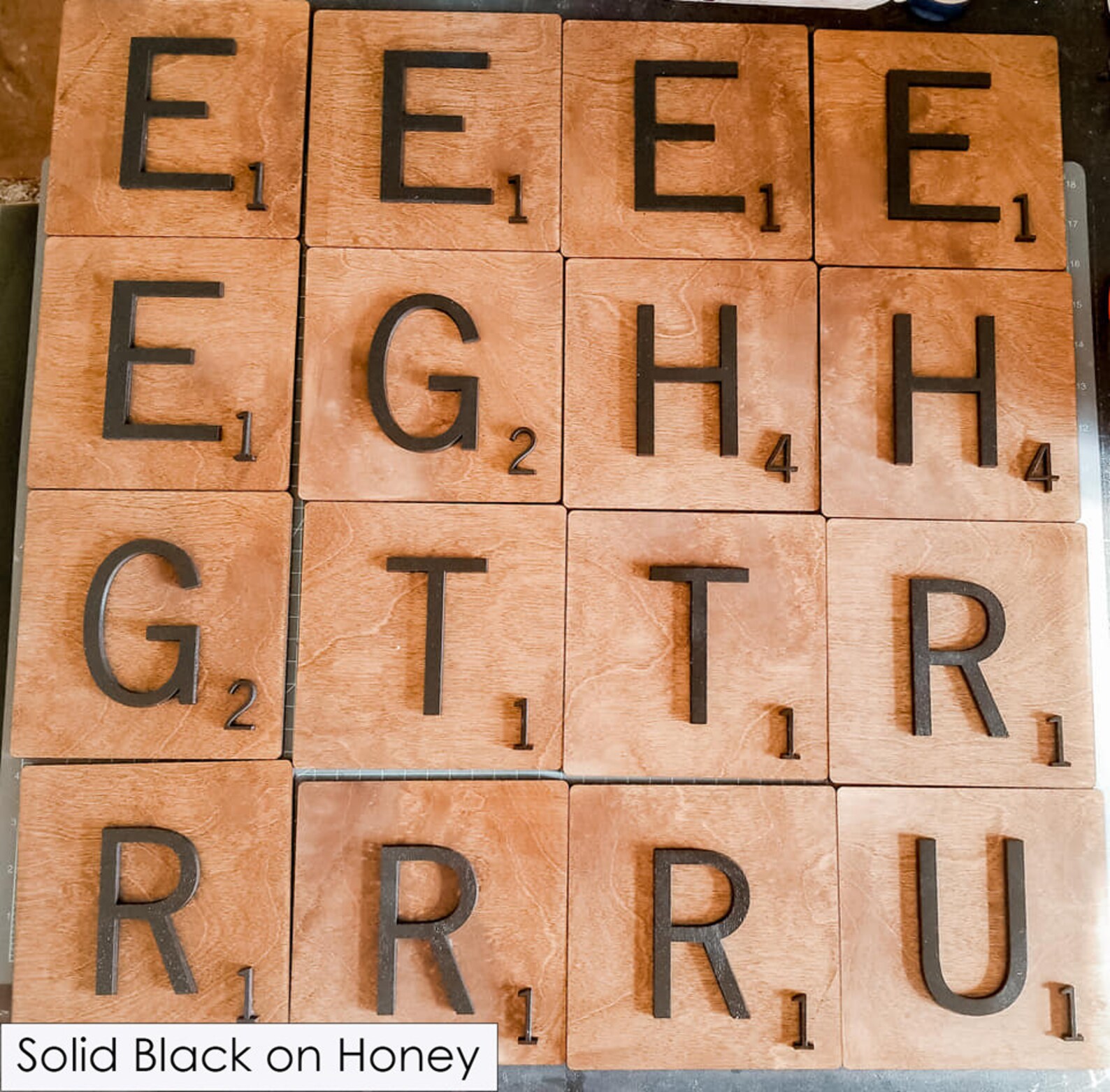 Large 3D Crossword Puzzle Tiles // Crossword Puzzle Art // Custom Stain ...