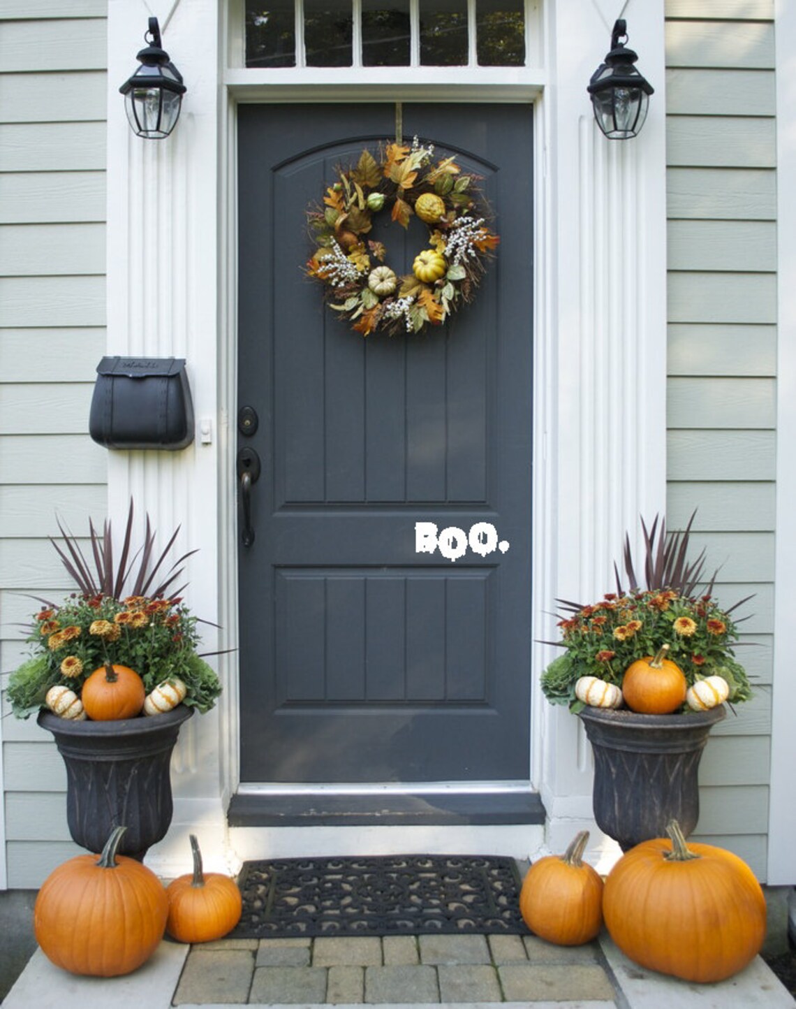 Boo Front Door Decal // Halloween Decor // Halloween Decal // | Etsy