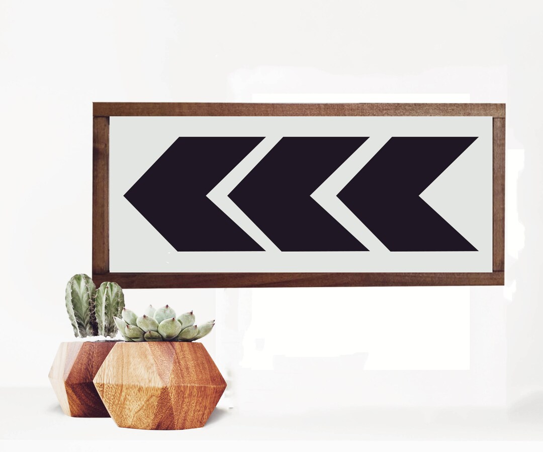 Framed Wooden Arrow Sign // Framed Wood Sign // Minimalist Sign ...