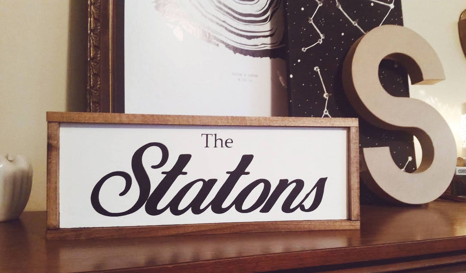 Custom Wooden Framed Name Sign // Framed Wood Sign // Custom Last Name ...