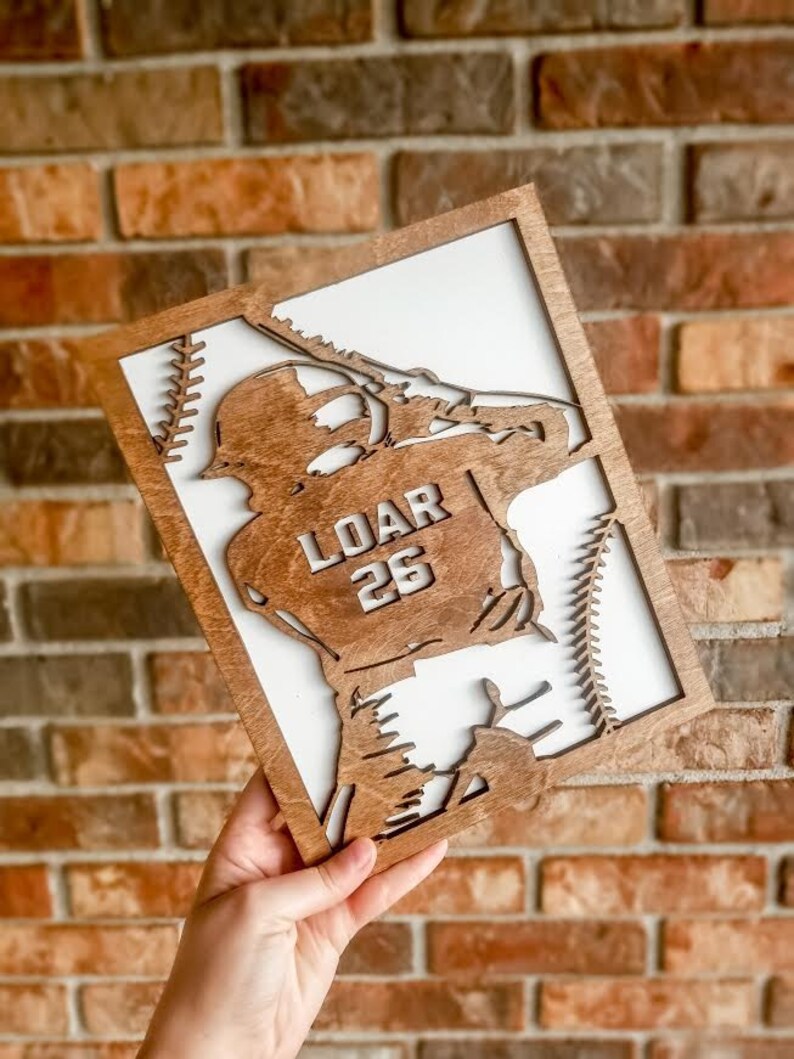 Custom Name and Number Baseball Jersey Wood Sign // Custom Baseball ...