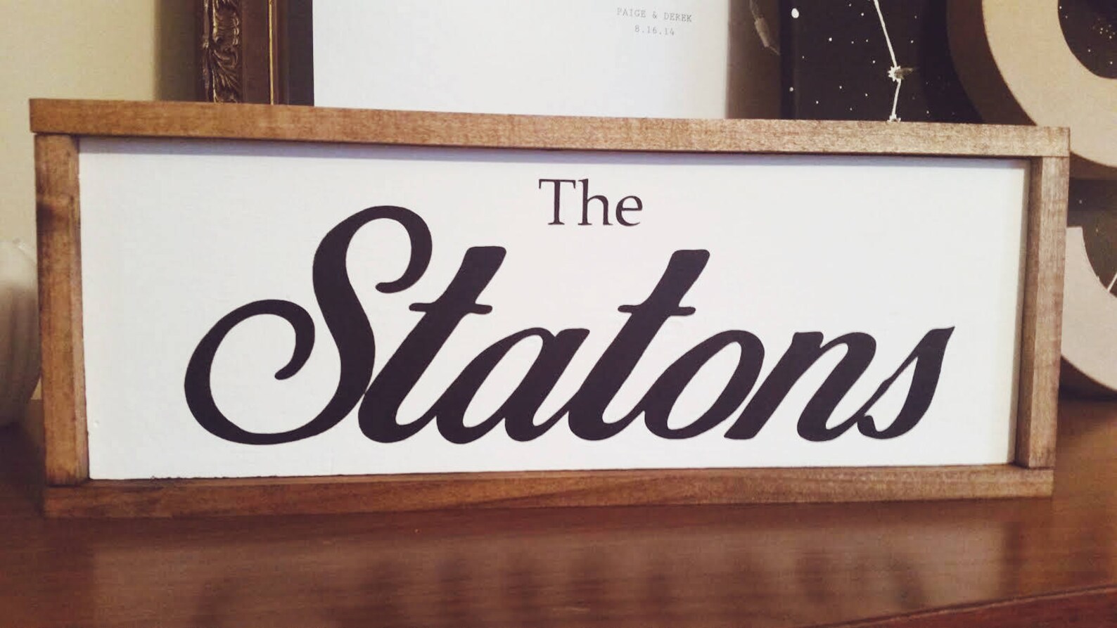 Custom Wooden Framed Name Sign // Framed Wood Sign // Custom Last Name ...